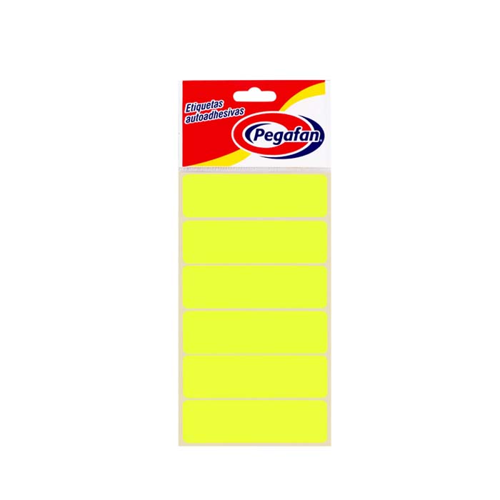 PEGAFAN ETIQUETA ADHESIVA P/FILE AMARILLO FLUO. 23.5X76MM X 100 UNID ...
