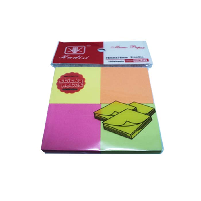 KADISI NOTAS ADHESIVAS – 1.5 X 1.5″ TACO X 100H DE 4 COLORES NEON ...
