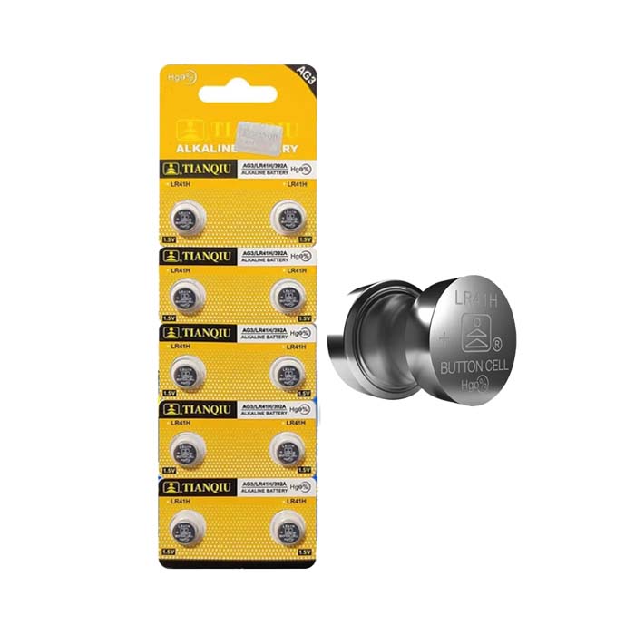 TIANQIU PILA ALCALINA AG3 / LR41H 1.5V - BLISTER x 10 UNID. - Infofar System