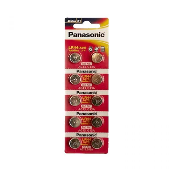 PANASONIC PILA ALCALINA LR44 (A76) 1.5V BLISTER x 10 UNID – Infofar System