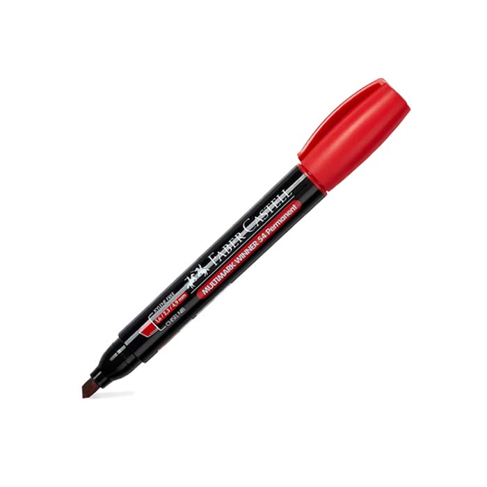 FABER PLUMON INDELEBLE PUNTA BISELADA WINNER 54 - ROJO - Infofar System