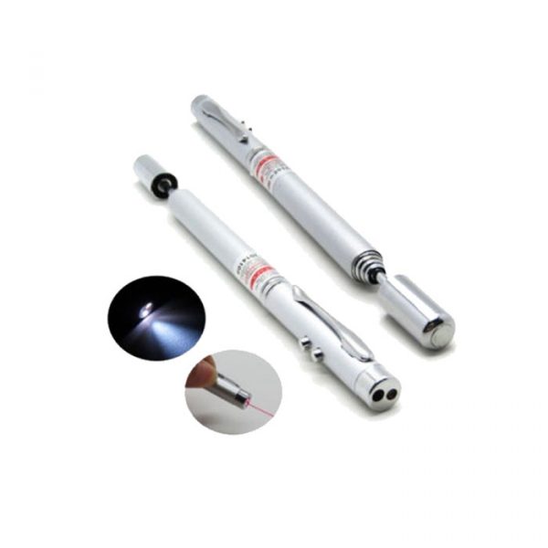 DANGER PUNTERO LASER TIPO LAPICERO 4 en 1 - PLATEADO - Infofar System